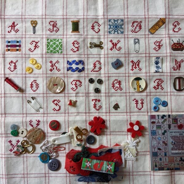 Sewing sampler om af te maken – T w e e d e h a n d s w e r k